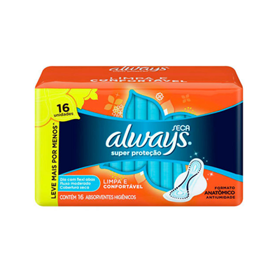 Empório Norte Sul | ABSORVENTE ALWAYS SUPER PROT SECA C/ABAS C/16